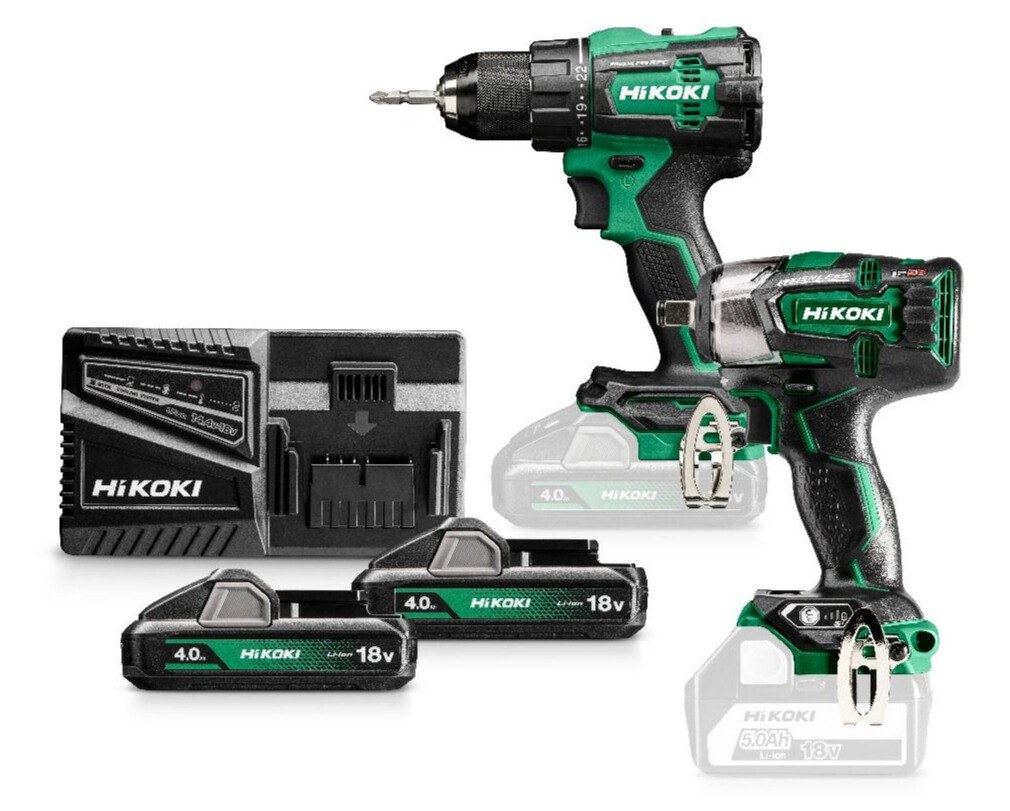 Akkukonesarja Hikoki KC18DEWFZ (DS18DE + WR18DBDL2); 18 V; 2x4,0 Ah ...