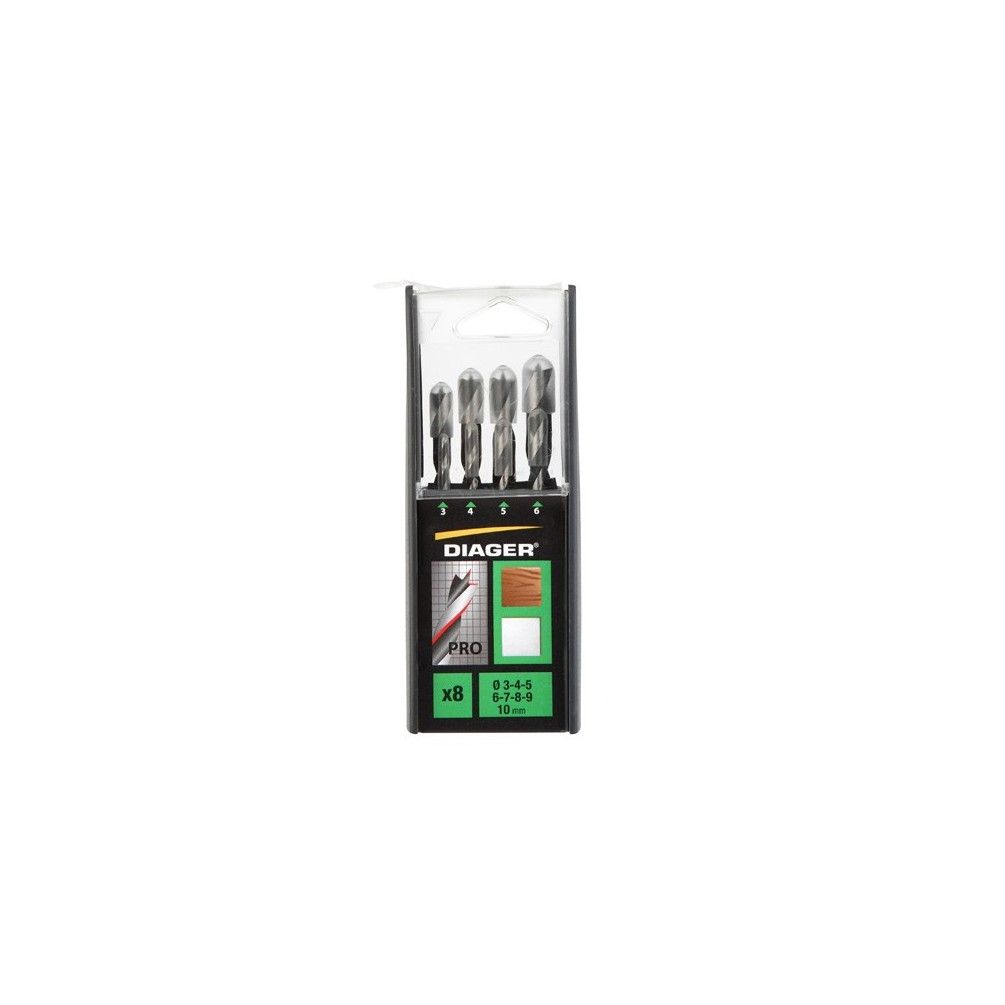 Puuporanteräsarja Diager 917B; 3/4/5/6/7/8/9/10 mm; 8 kpl. - Diager ...
