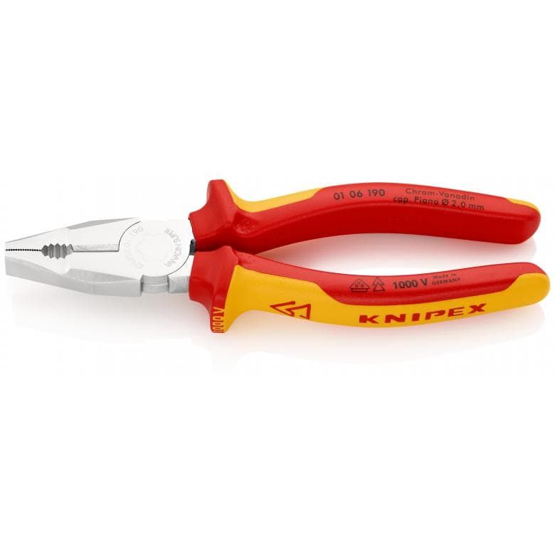 Sähkömiehen pihdit Knipex 0106190; VDE; 190 mm - 0106190_KNI - Käsityökalut